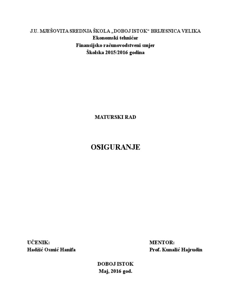 OSIGURANJE | PDF