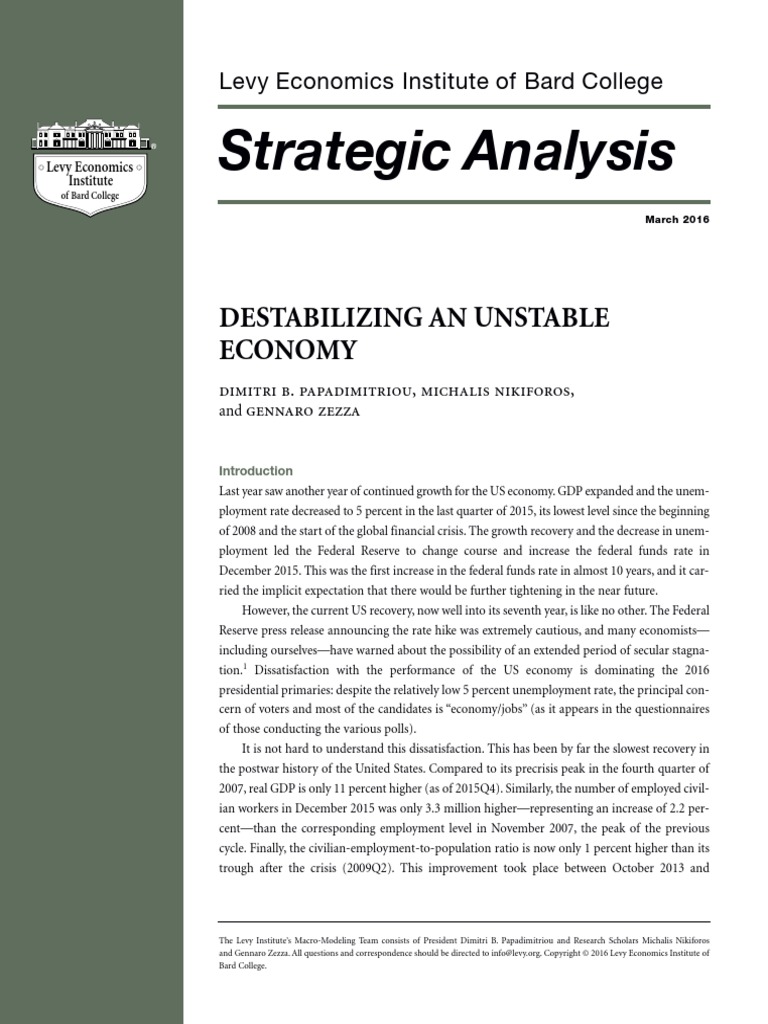 Destablizing An Unstable Economy | PDF | Inflation | Government Budget ...