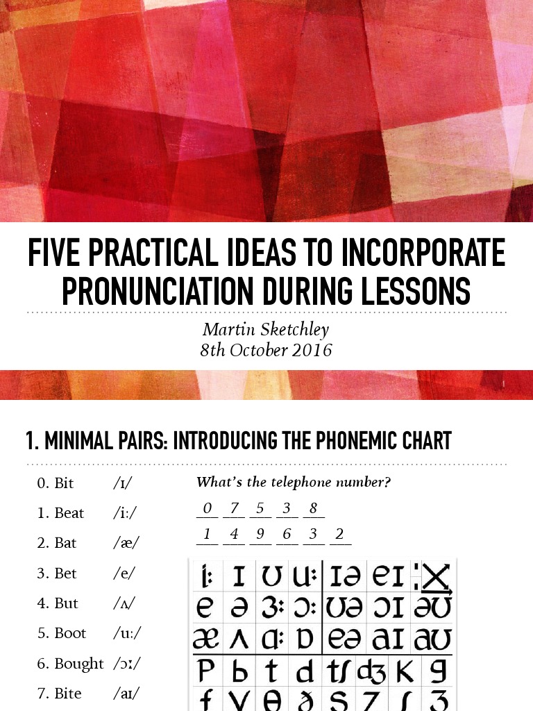 Five Practical Ideas To Incorporate Pronunciation During Lessons | PDF ...