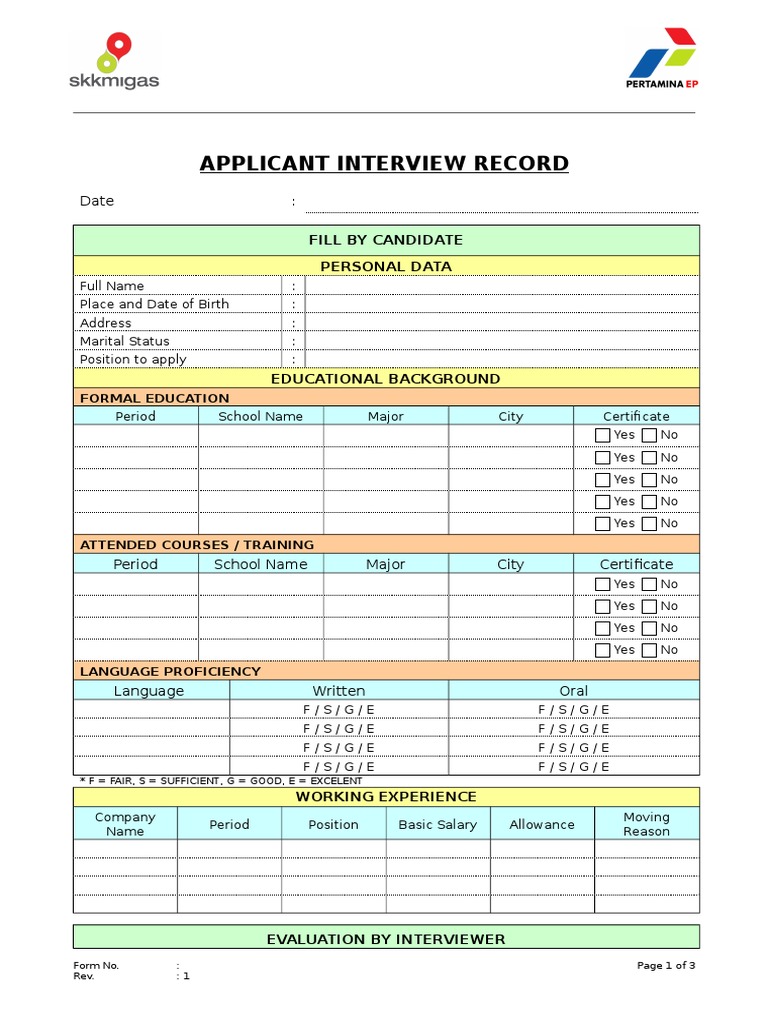 Applicant Interview Record | PDF