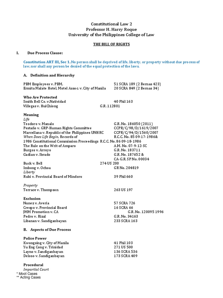 Constitutional Law II Syllabus Overview | PDF | Eminent Domain | Due ...