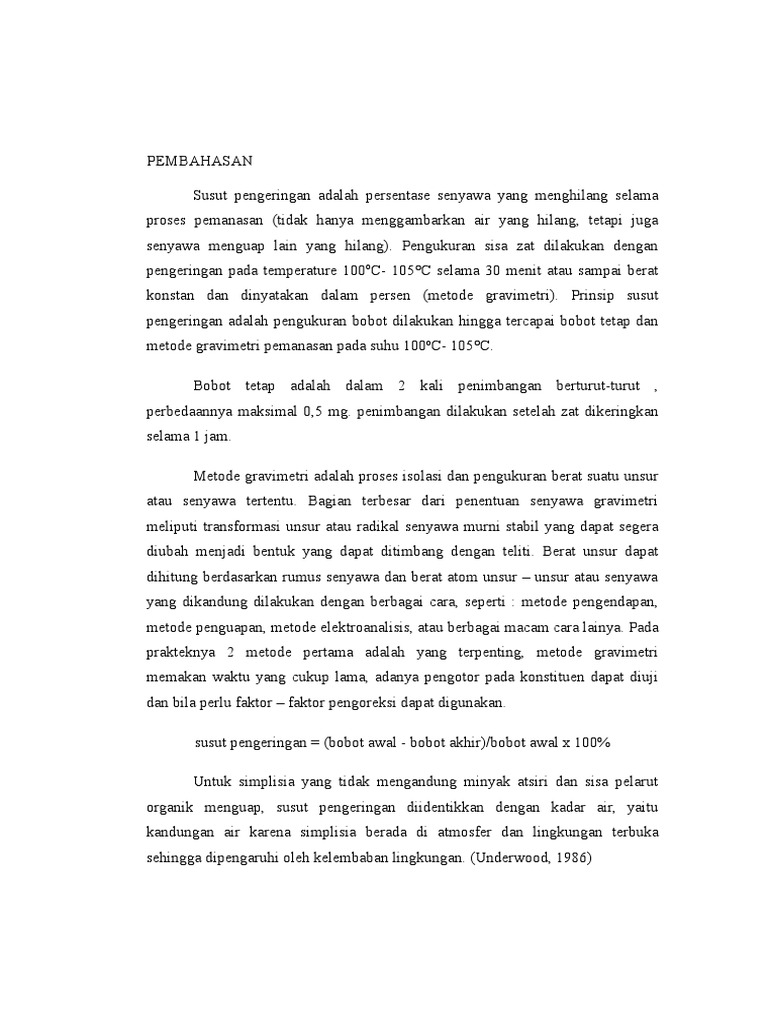 Penetapan Susut Pengeringan Simplisia | PDF