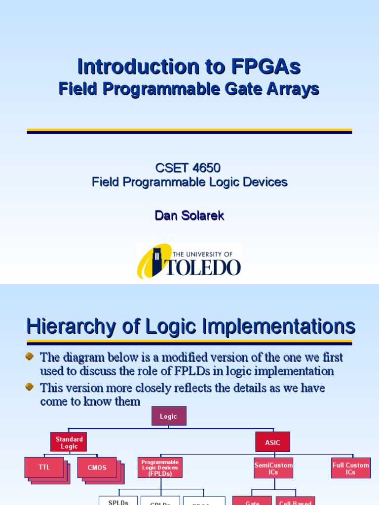 Introduction To Fpgas | PDF | Field Programmable Gate Array | Integrated Circuit