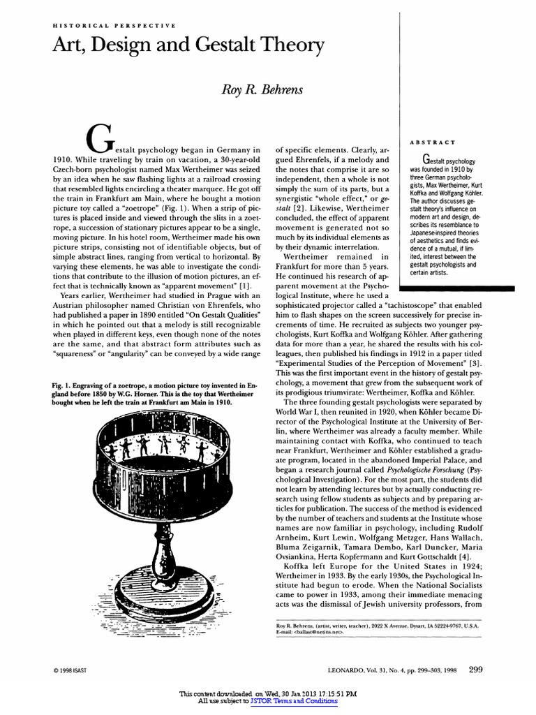 Art Design and Gestalt Theory PDF | PDF | Psychology | Psychological ...