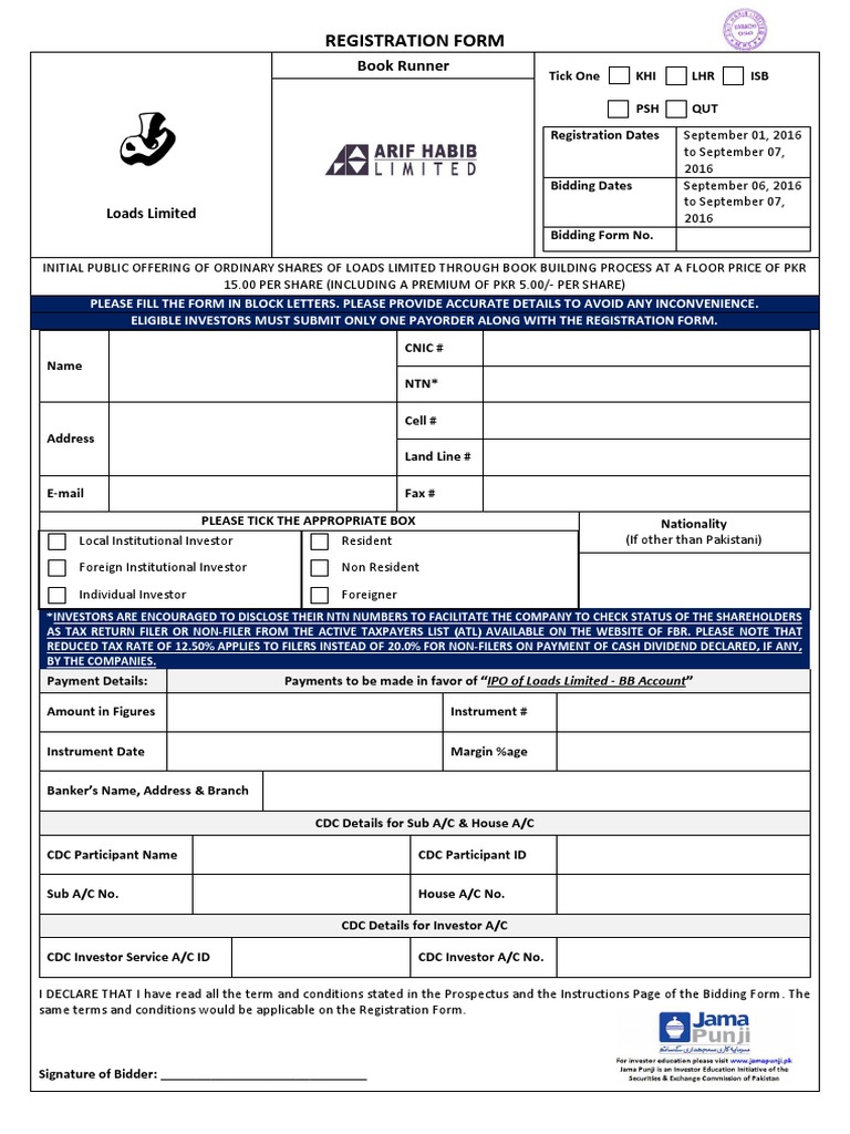 1 - Registration Form - LL | PDF