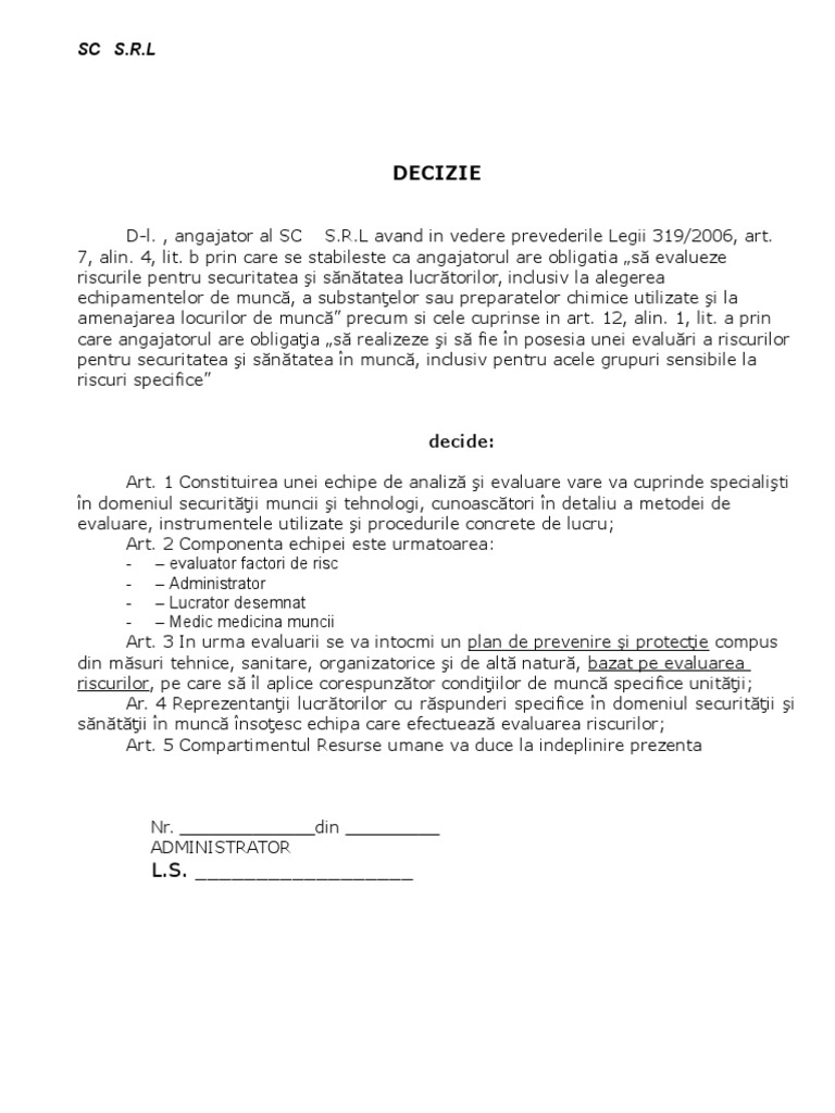Decizie Evaluare | PDF