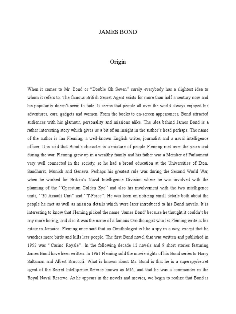 James Bond | PDF | James Bond | James Bond In Film