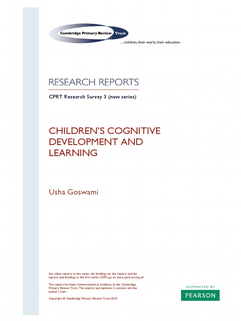 COMPLETE REPORT Goswami Childrens Cognitive Development and Learning | PDF | Intention | Memory