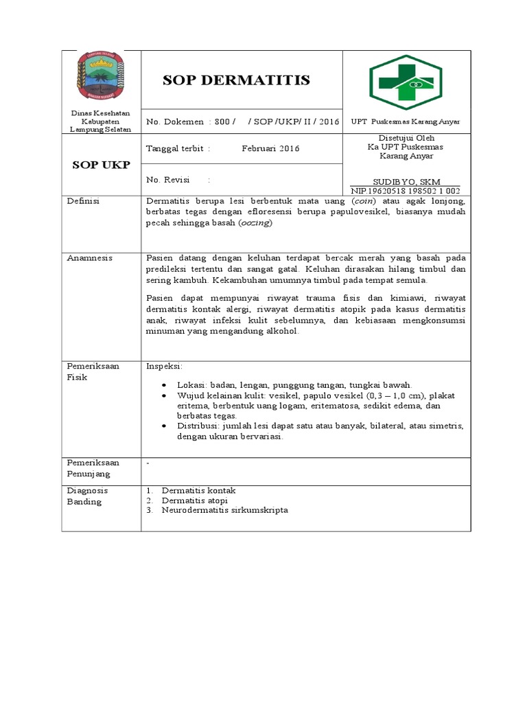 Sop Dermatitis | PDF