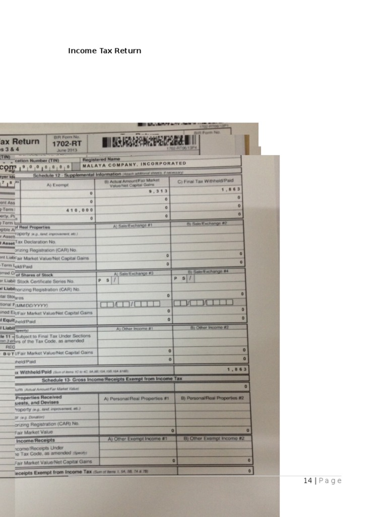 Income Tax Return | PDF