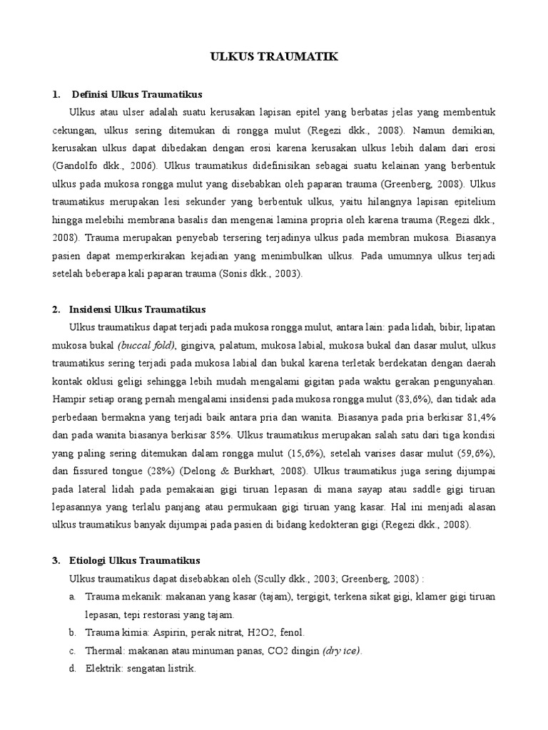 Ulkus Traumatik | PDF | Kesehatan Holistik