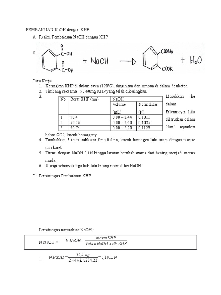 Pembakuan Naoh Dengan KHP | PDF