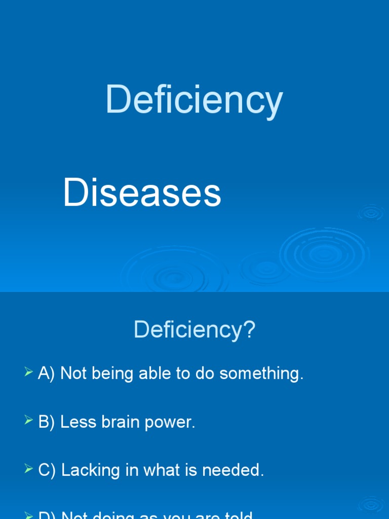 Deficiency Diseases | PDF