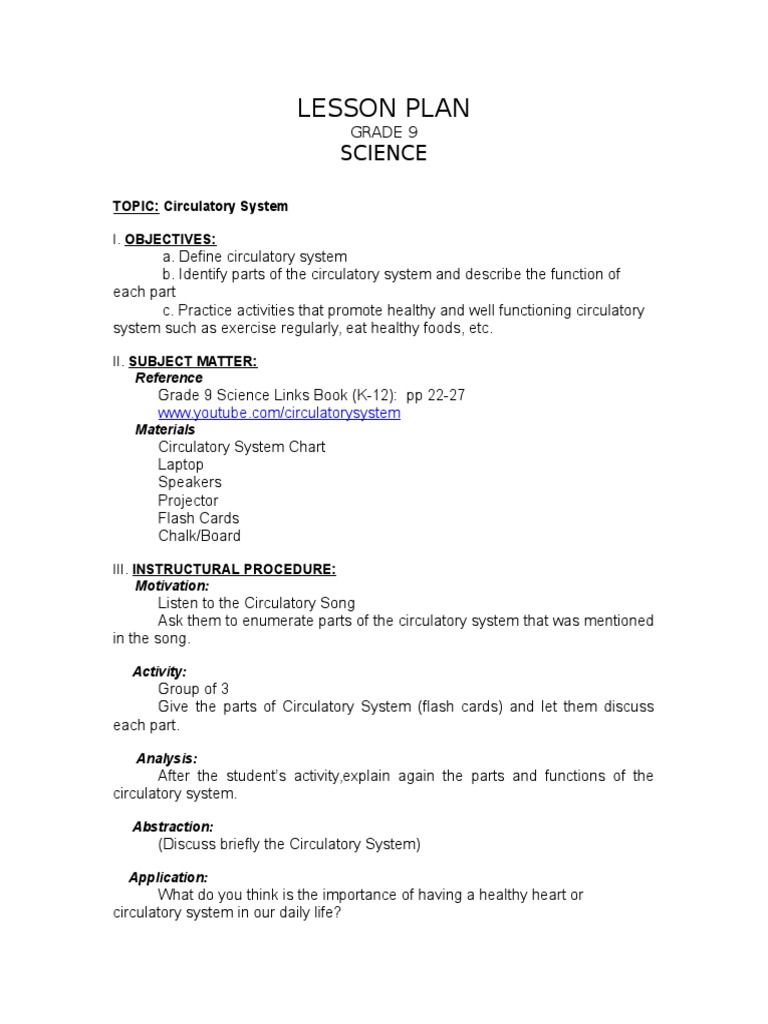 Lesson Plan: Science | PDF