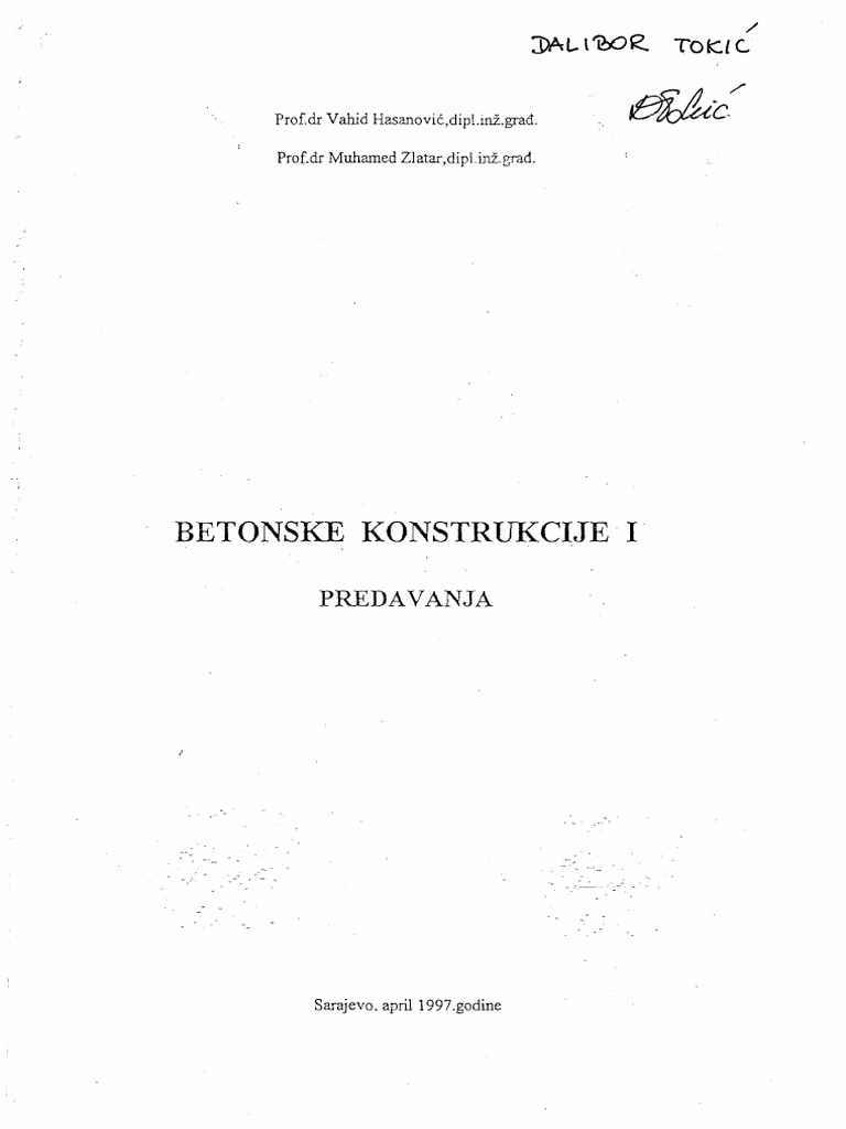 Betonske Konstrukcije I | PDF
