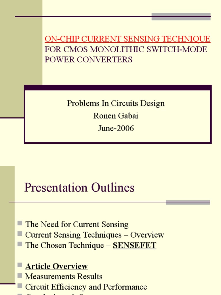 SENSEFET: On-Chip Current Sensing | PDF | Amplifier | Mosfet