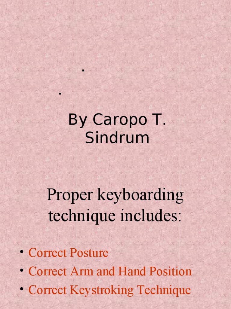 Keyboarding Technique | PDF