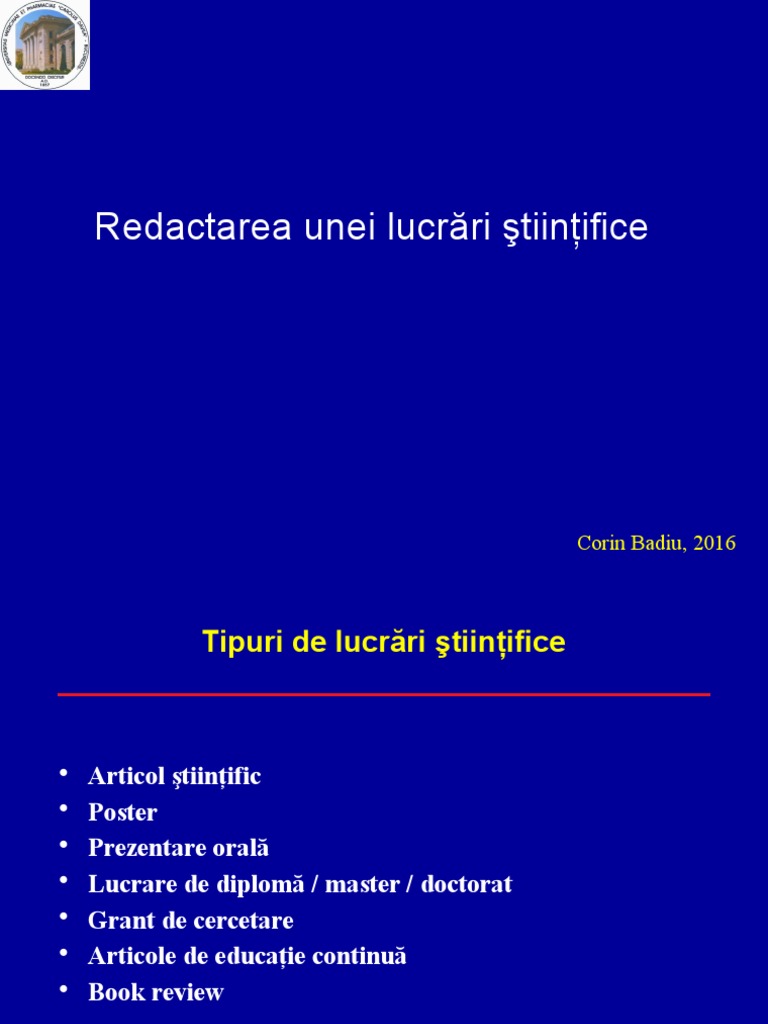 Cum Scriem Un Articol Stiintific | PDF