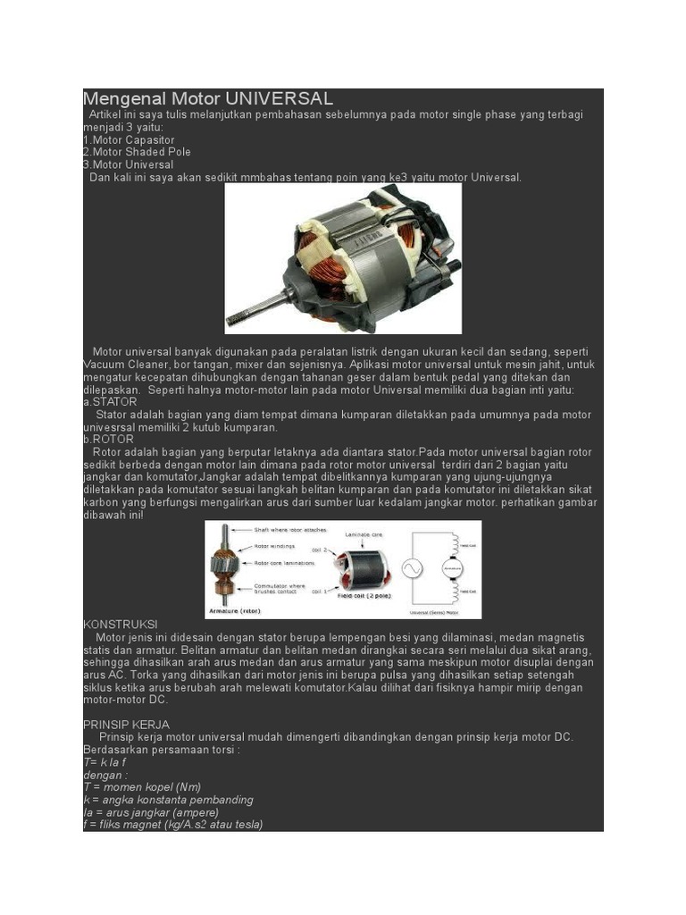 Mengenal Motor UNIVERSAL | PDF