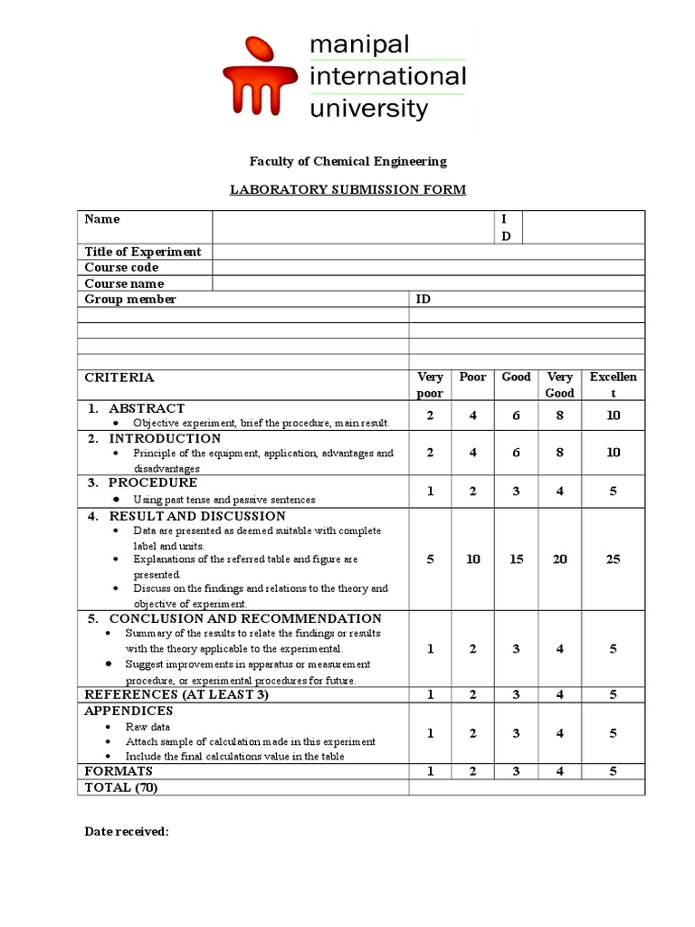Lab Submission Form | PDF | Teaching Methods & Materials | Science ...
