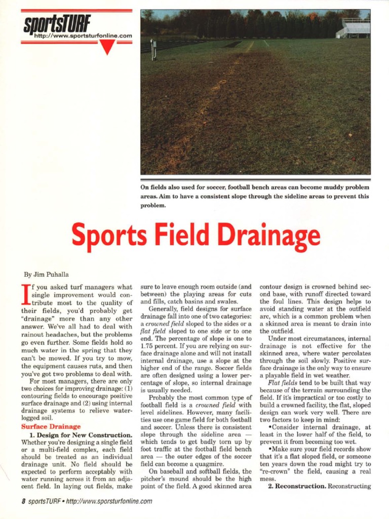 Sports Field Drainage | PDF | Drainage | Storm Drain