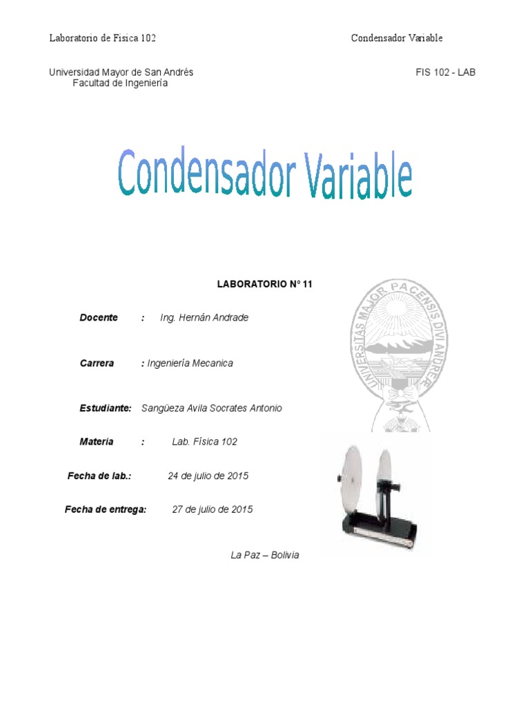 Condensador Variable | PDF | Capacidad | Condensador