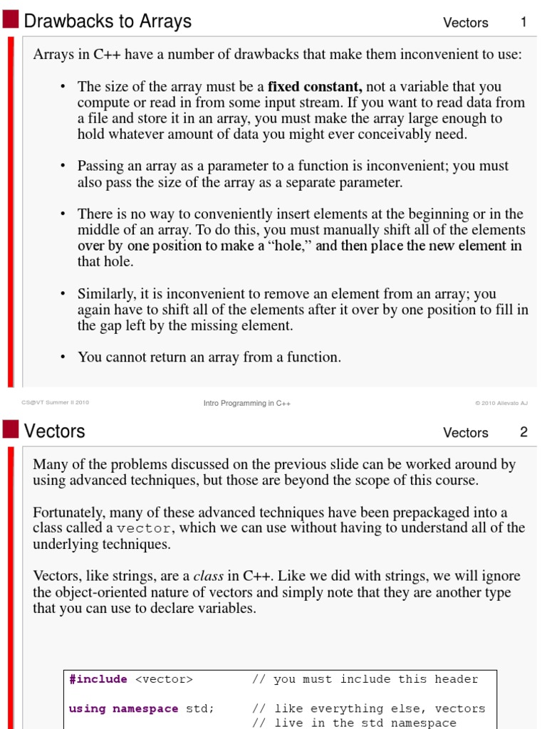 Vectors and Iterators | PDF | Array Data Structure | C++