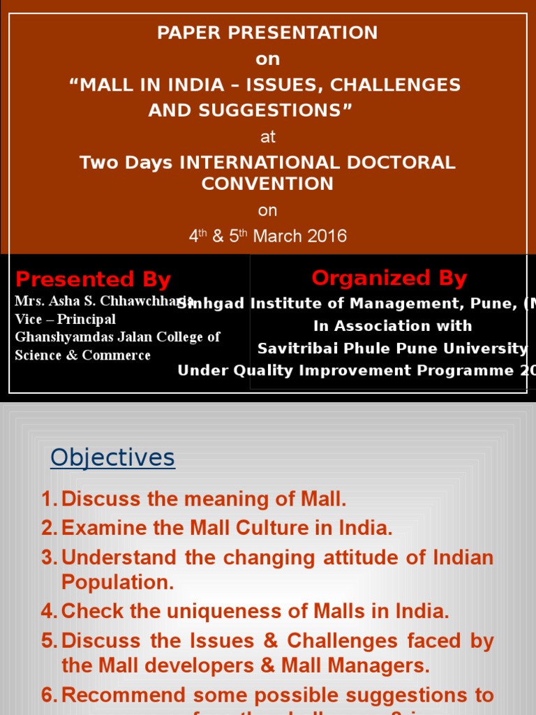 Malls in India-Issues, Challenges & Suggestions | PDF | Shopping Mall ...