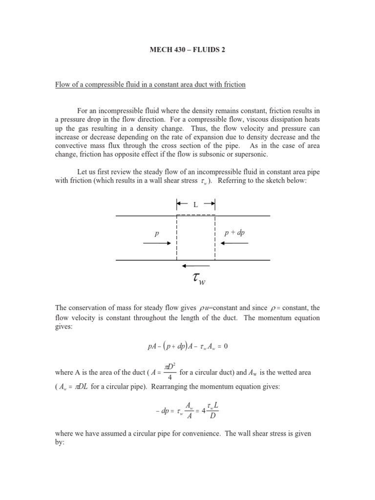 Fanno Flow PDF | PDF | Shock Wave | Fluid Dynamics
