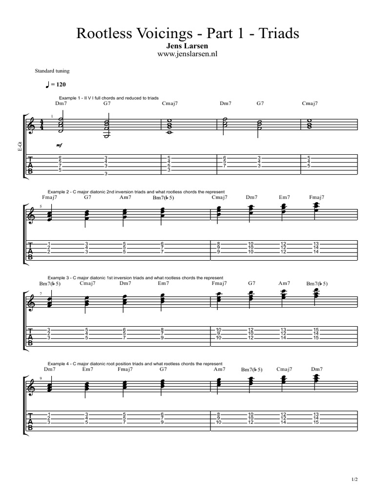 Rootless Voicings Part 1 Triads | PDF