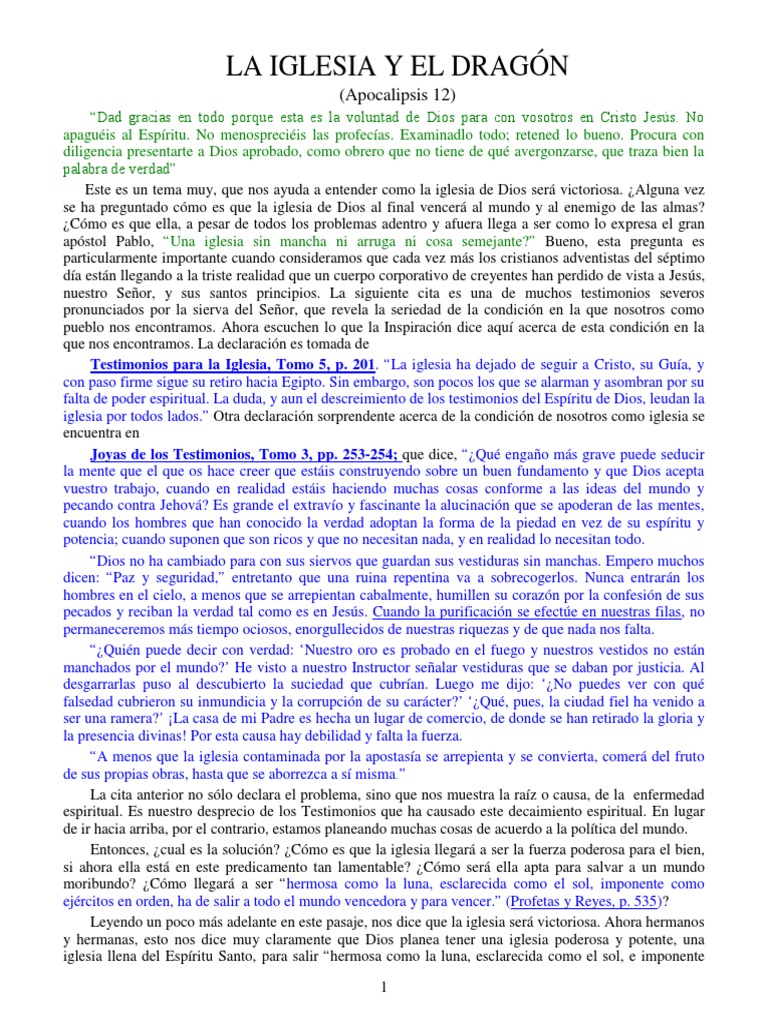 Apocalipsis 12 Pdf Cristo Título Libro De Revelación