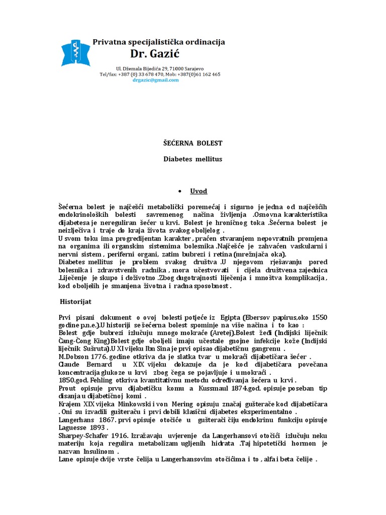 Šećerna Bolest - by Dr. Edy | PDF