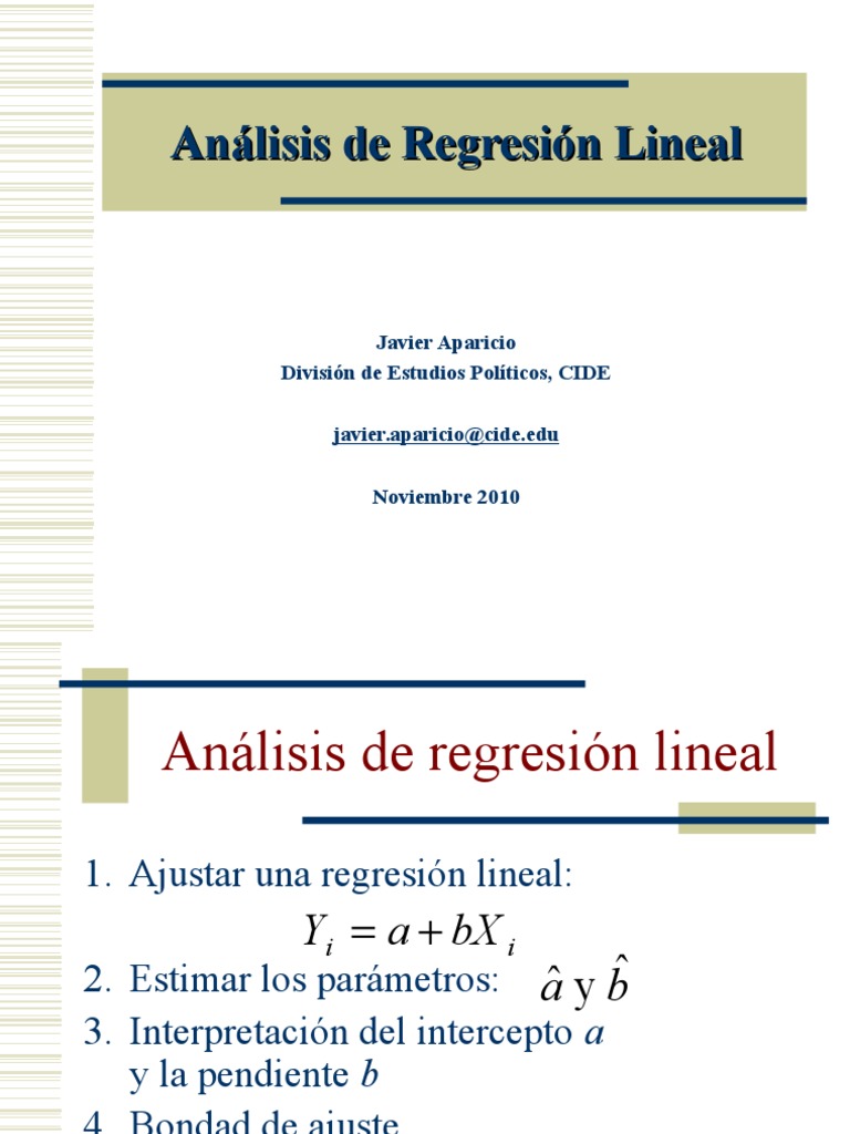 Presentación de Regresion Lineal Simple | PDF