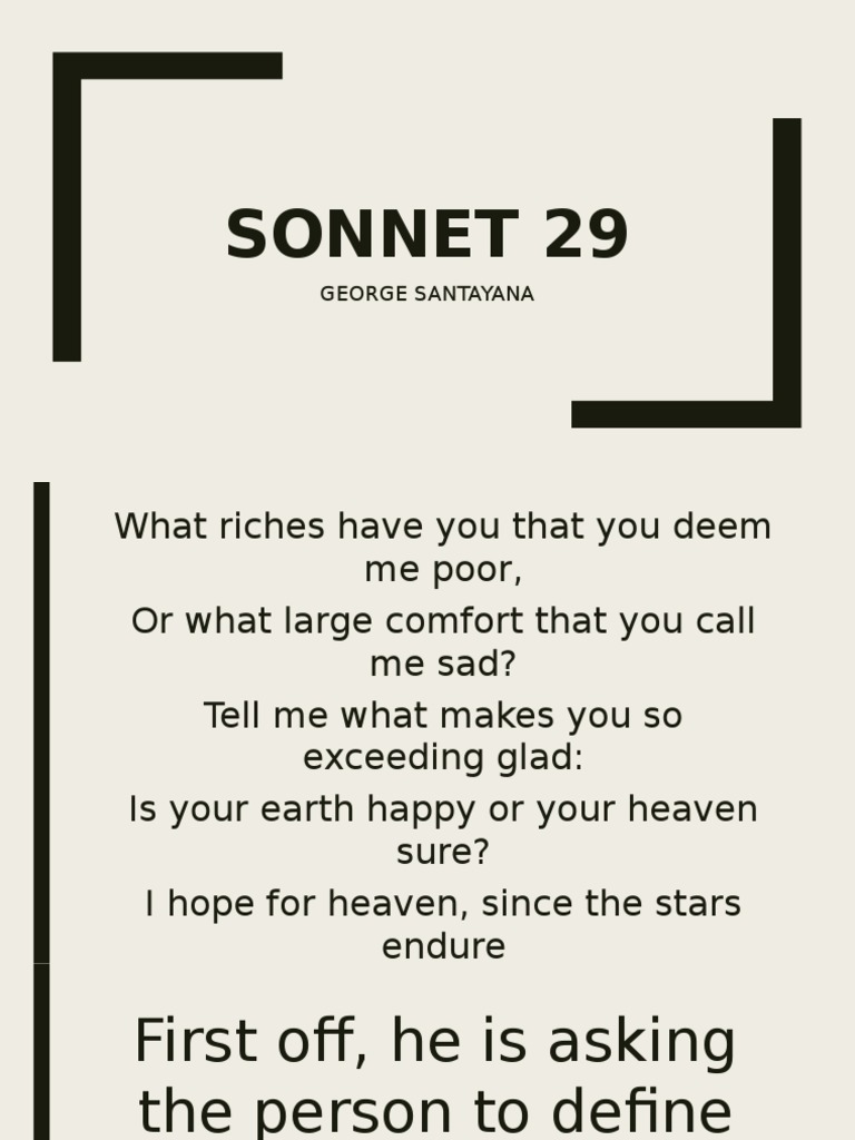 SONNET 29.pptx | Happiness & Self-Help | Heaven | Free 30-day Trial ...