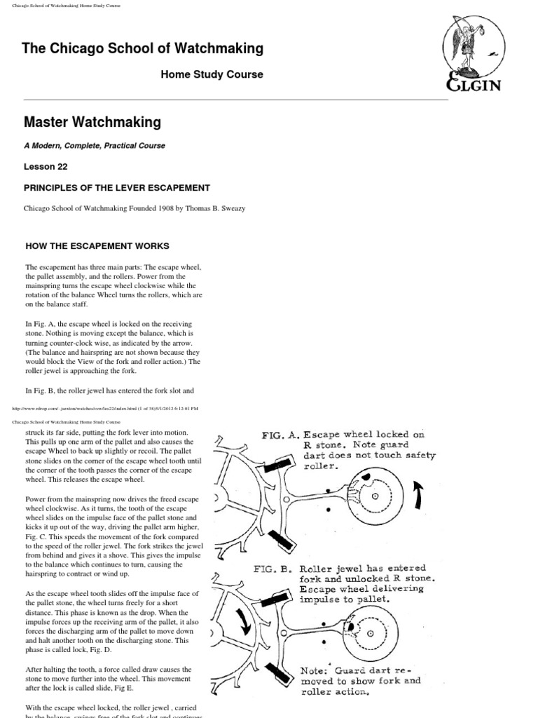 Chicago School of Watchmaking Home Study Course | PDF | Horology | Machines
