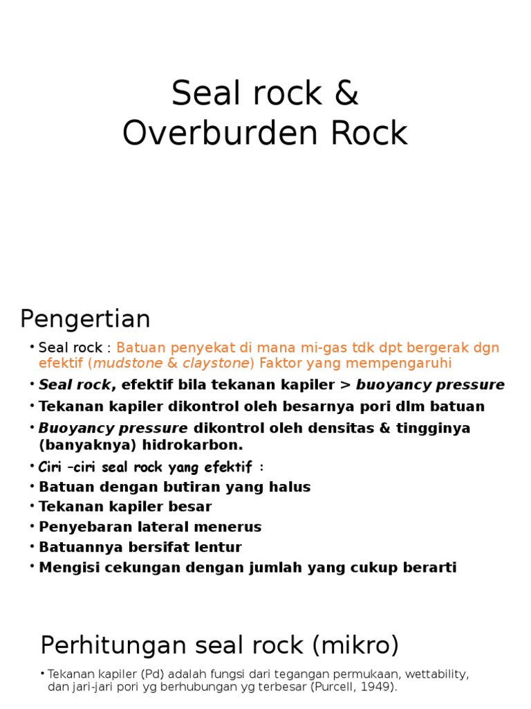 Seal Rock & Overburden Rock | PDF