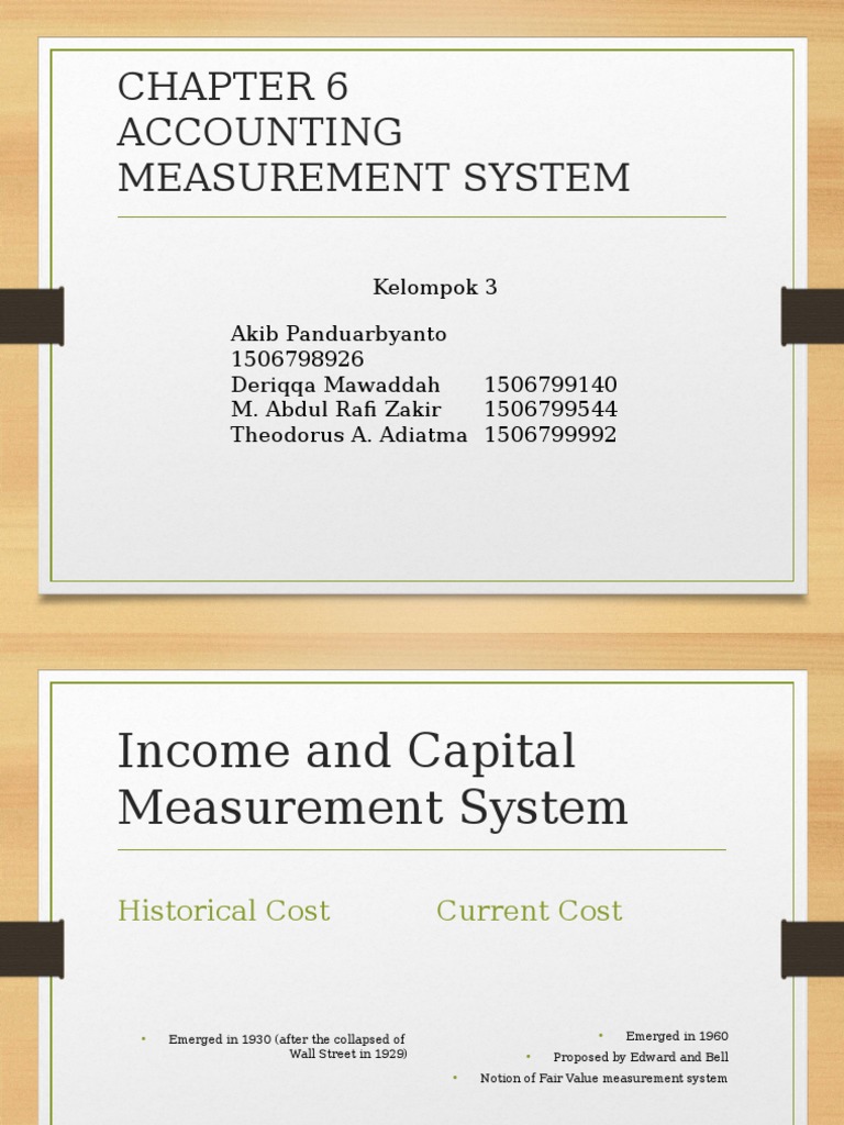 Accounting Measurement Systems Explained | PDF | Historical Cost ...