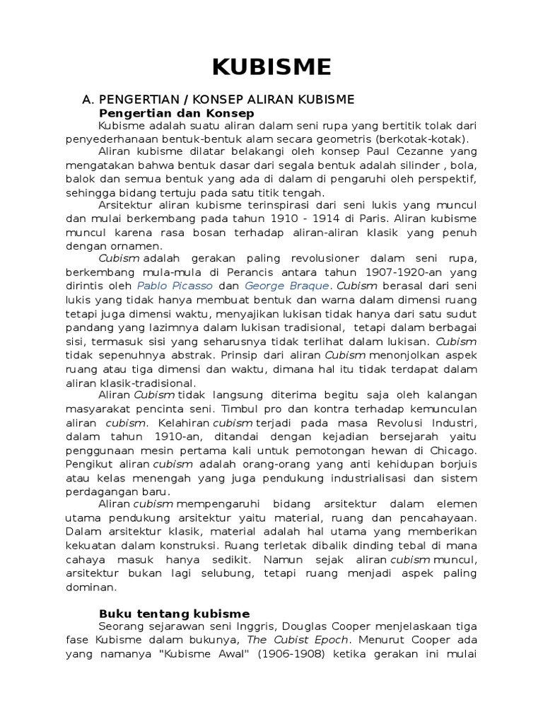 Pengantar Aliran Kubisme dalam Seni | PDF