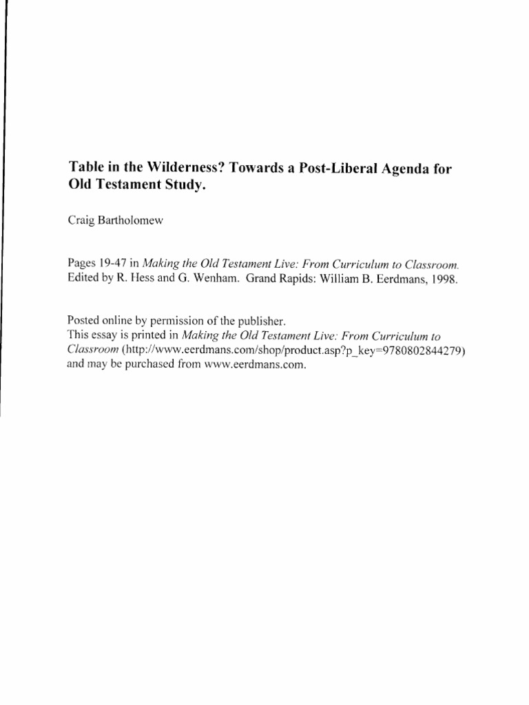 Table in The Wilderness PDF | PDF
