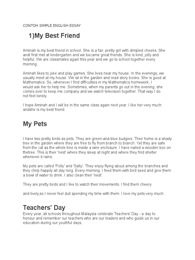 Simple English Essay Examples | PDF | Camping