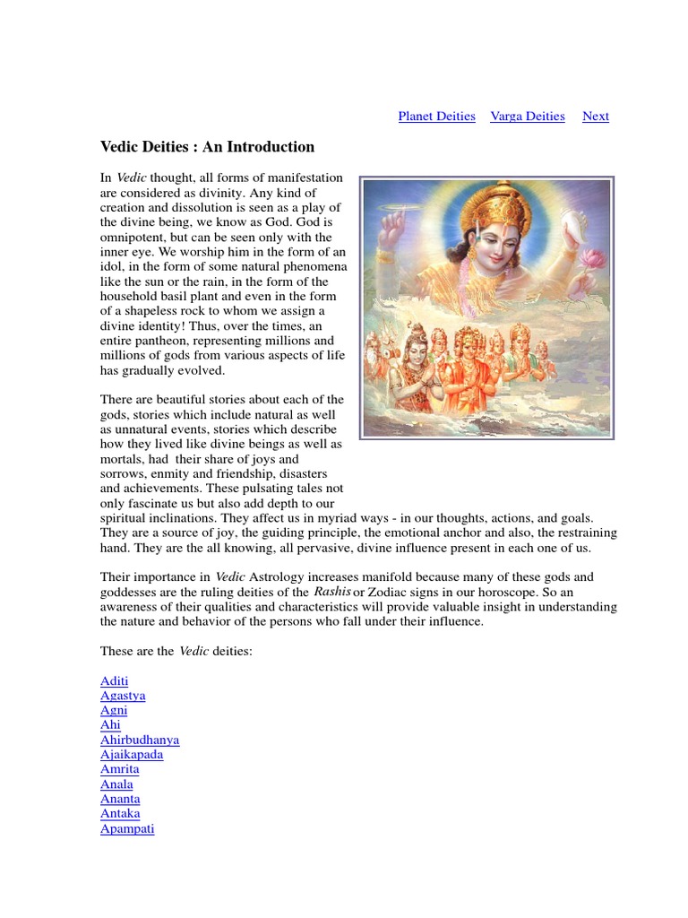 Deidades A PDF | PDF | Deities | Hindu Astrology