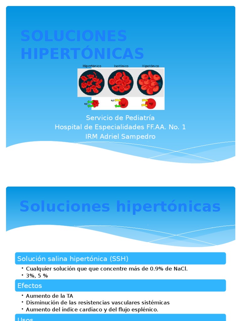 Soluciones Hipertónicas | PDF
