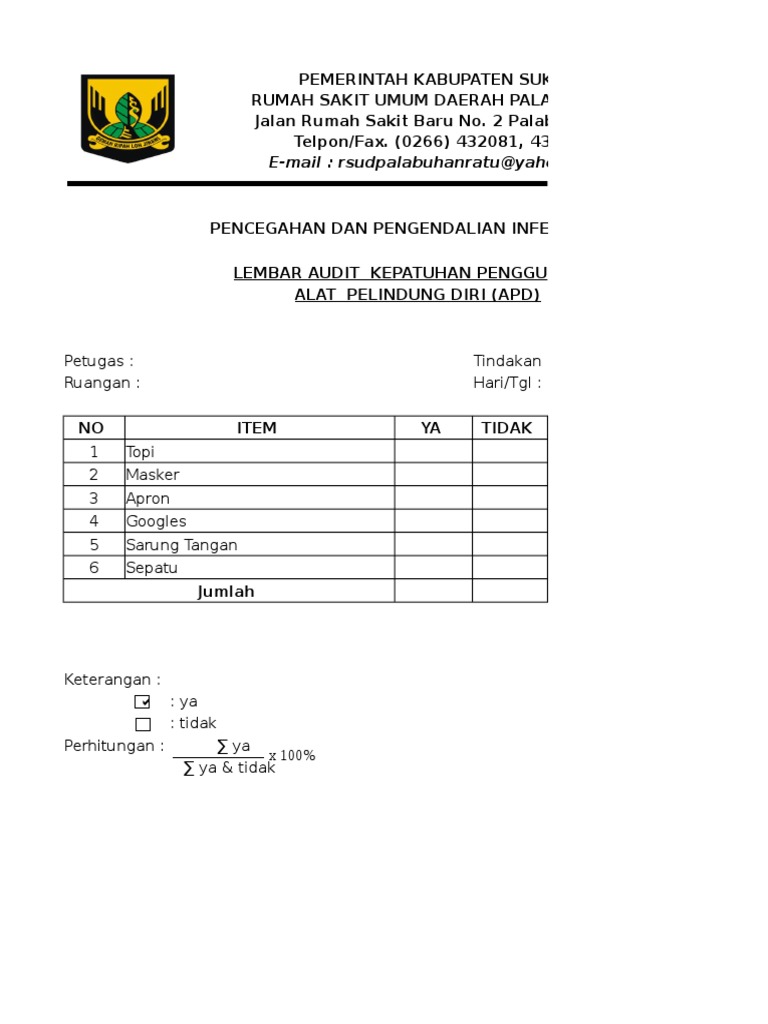 Audit Kepatuhan Penggunaan APD | PDF