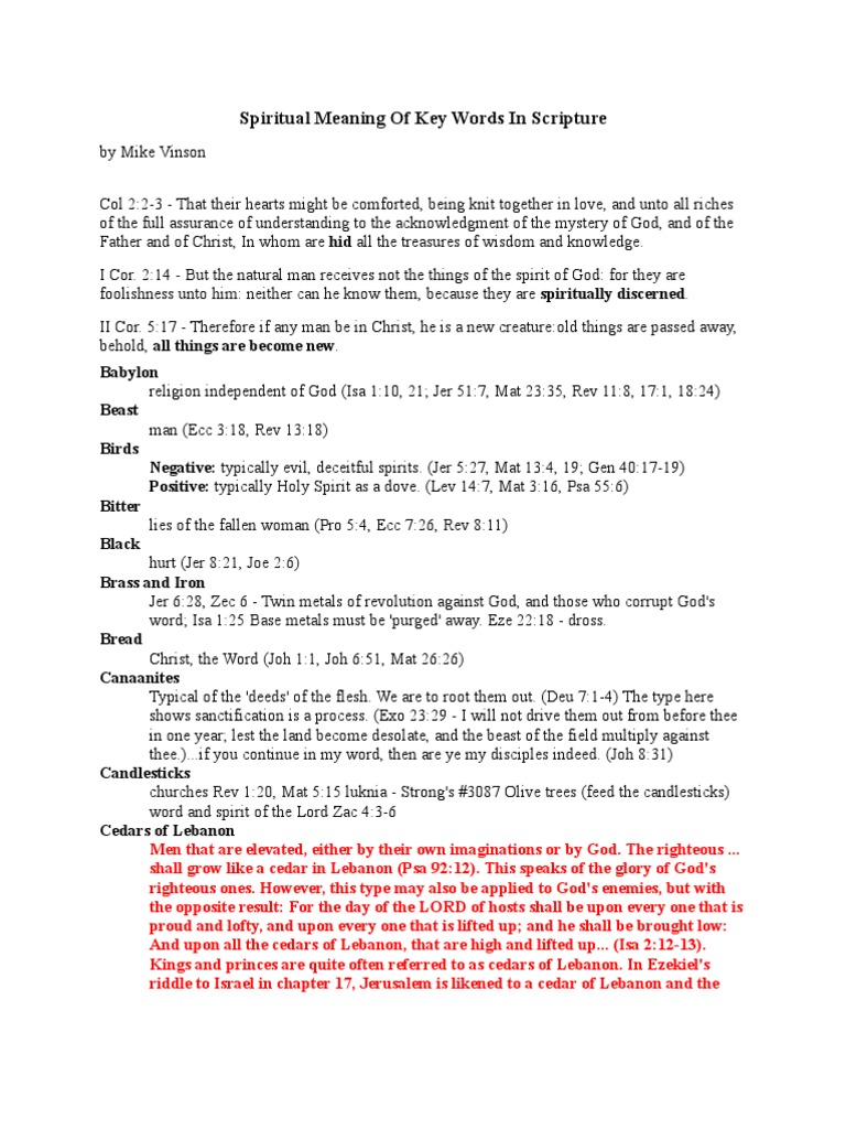 Spiritual Meaning of Key Words in Scripture | PDF | Jesus In Islam | Jesus