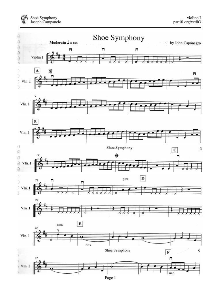 Shoe Symphony Violin Sheet Music | PDF | Language Arts & Discipline ...