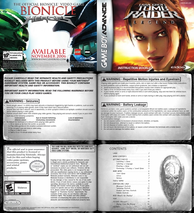 Tomb Raider Legend GBA | PDF | Nintendo | Leisure