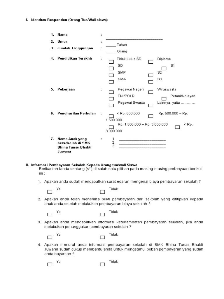 Identitas Responden | PDF
