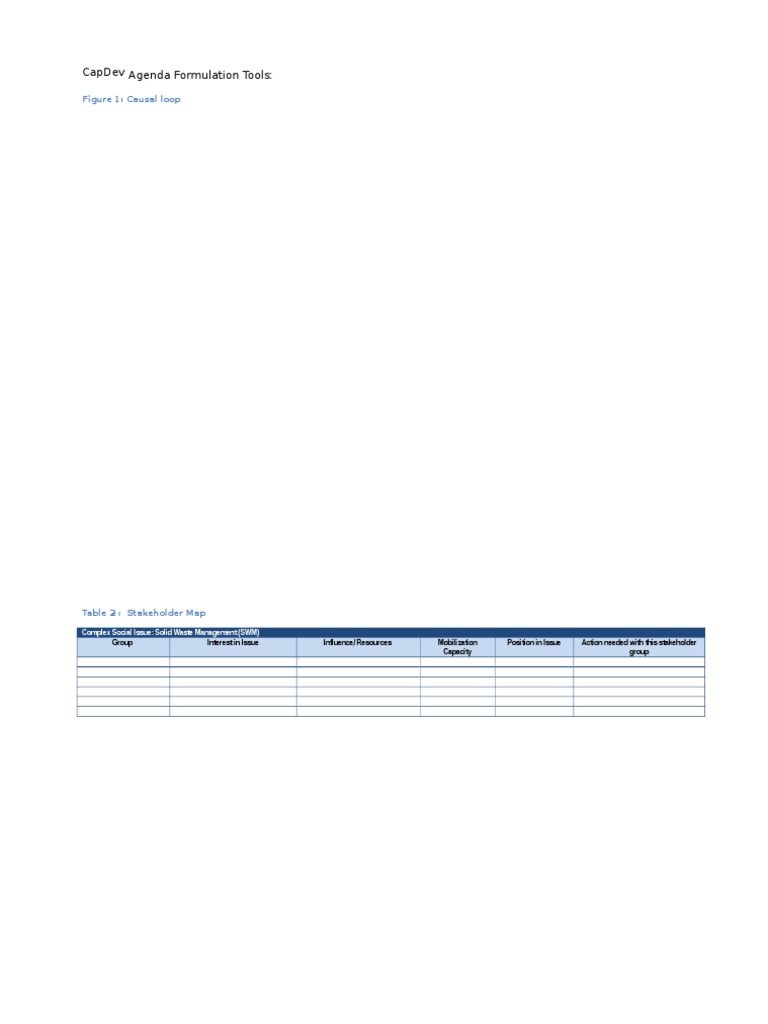 CapDev Agenda Formulation Tools | PDF