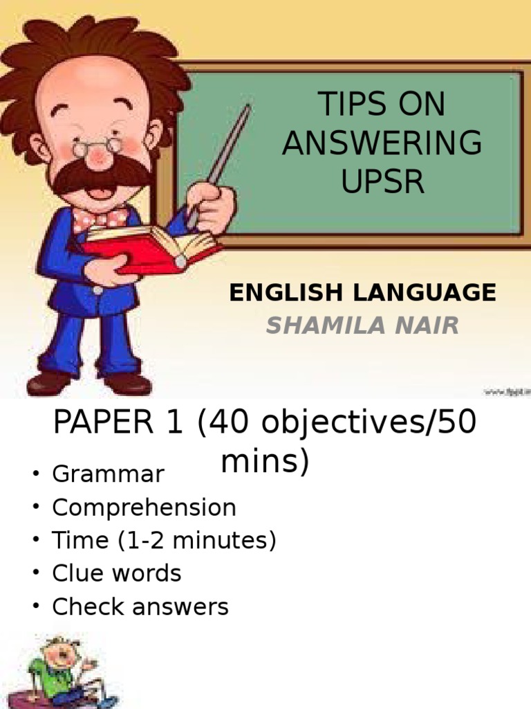 Tips On Answering Upsr: English Language | PDF | Foreign Language Studies