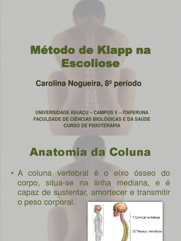 Método de Klapp Trabalho | PDF | Coluna Vertebral | Sistema Locomotor
